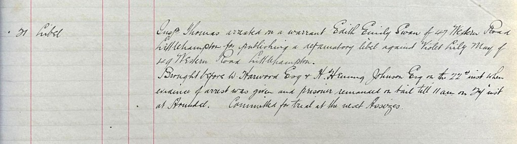 Libellous Letters in Littlehampton – West Sussex Record Office