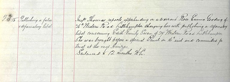 Libellous Letters in Littlehampton – West Sussex Record Office